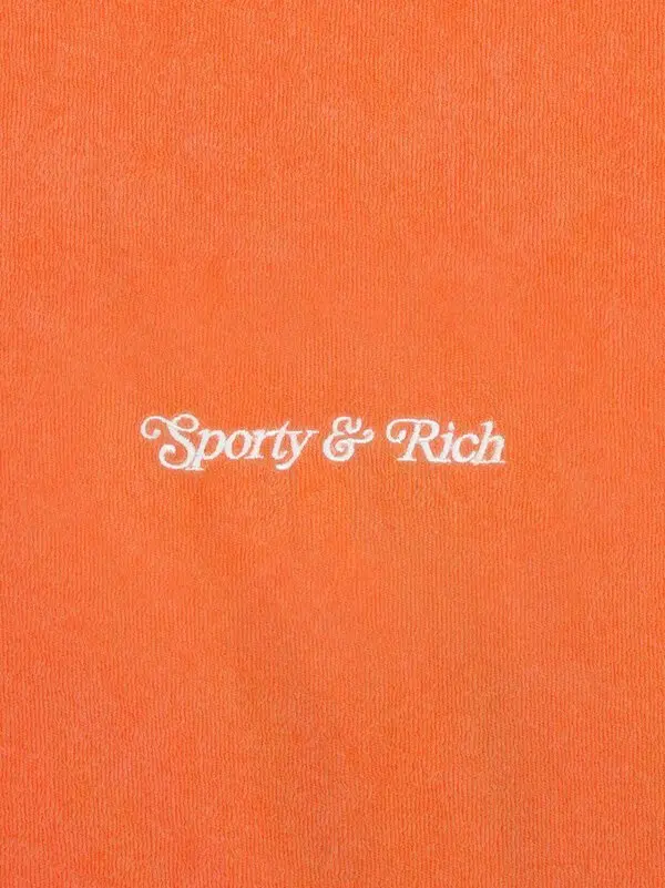 SPORTY & RICH Ny Tennis Club Straight-leg Shorts - Orange