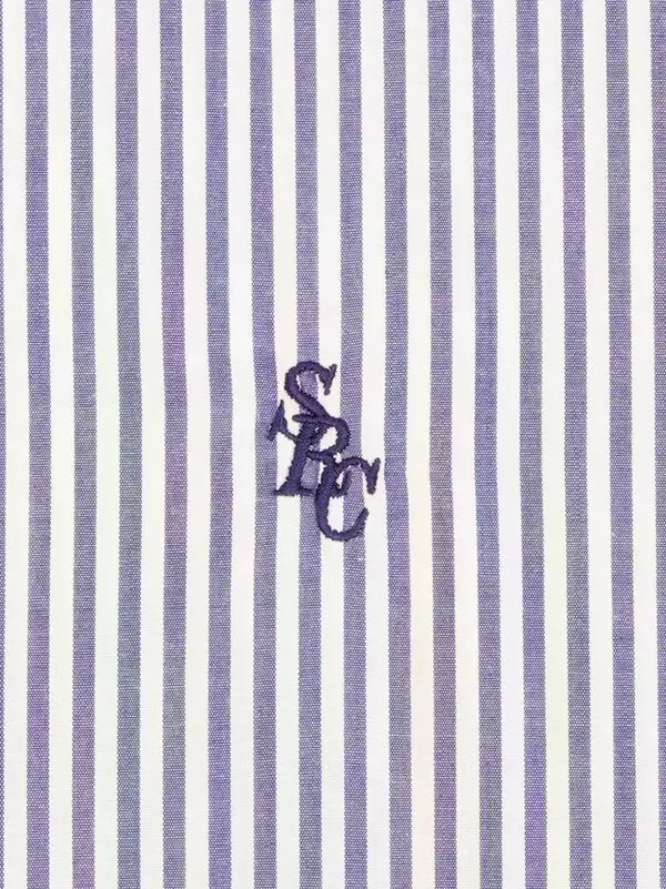 Sporty & Rich Logo-embroidered Striped Shirt