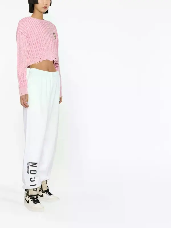 Dsquared2 Icon Logo Jersey Track Pants - White