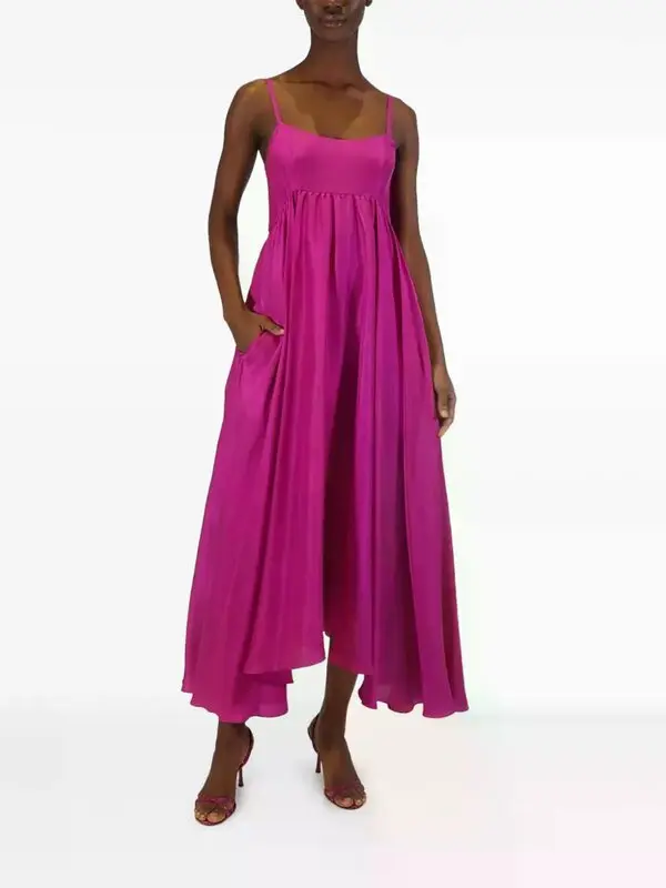 Azeeza Silk Midi Dress - Pink