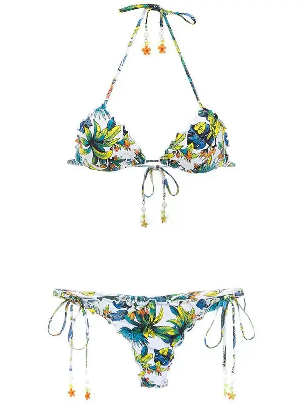 AMIR SLAMA Printed Brazilian Bikini - White