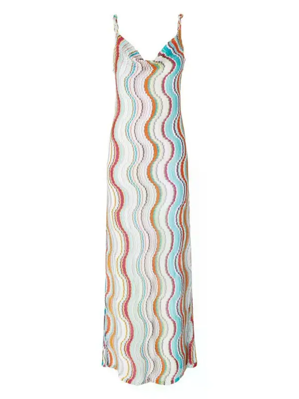 Missoni Long Cover-up Dress With Lamé Wave Motif