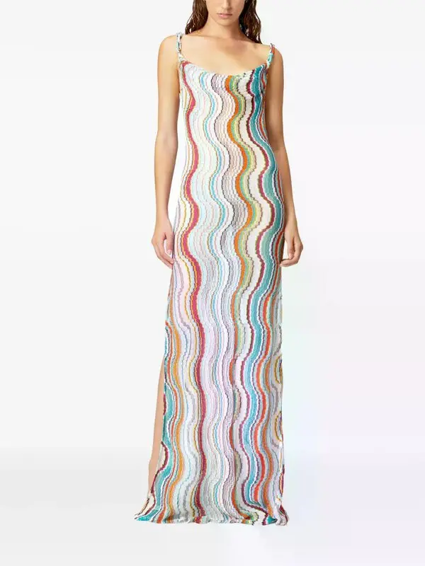 Missoni Long Cover-up Dress With Lamé Wave Motif