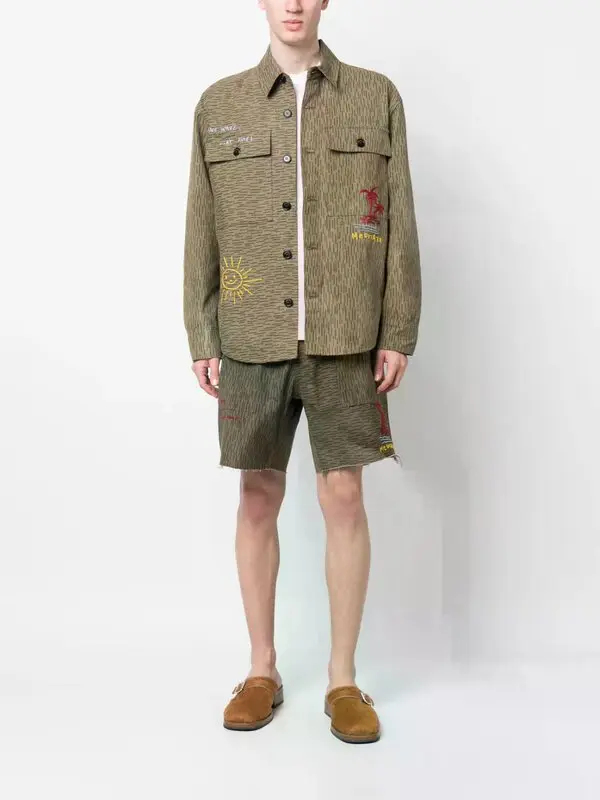PRESIDENT’S Stripe-pattern Cotton Shorts