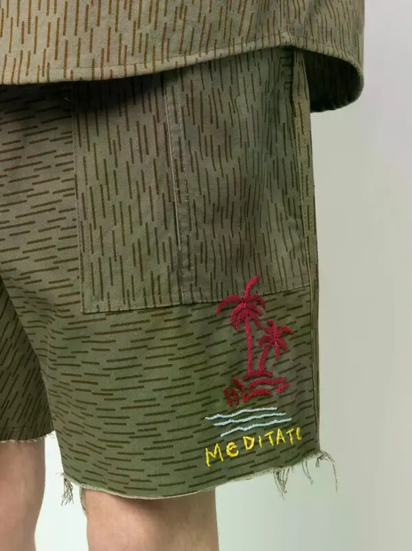PRESIDENT’S Stripe-pattern Cotton Shorts
