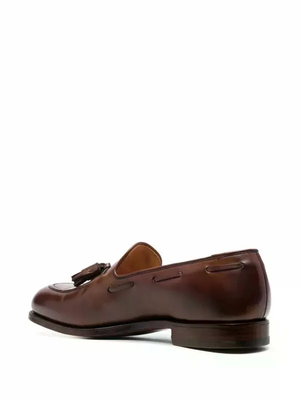 Crockett & Jones Dark Leather Tassel Loafers