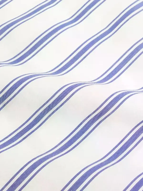 SPORTY & RICH Striped Logo Embroidered Shirt