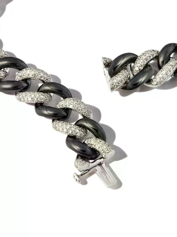 Shay 18k Gold, Ceramic And Diamond Curb Chain Bracelet