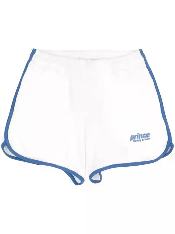 Sporty & Rich Prince Sporty Cotton Track Shorts - White