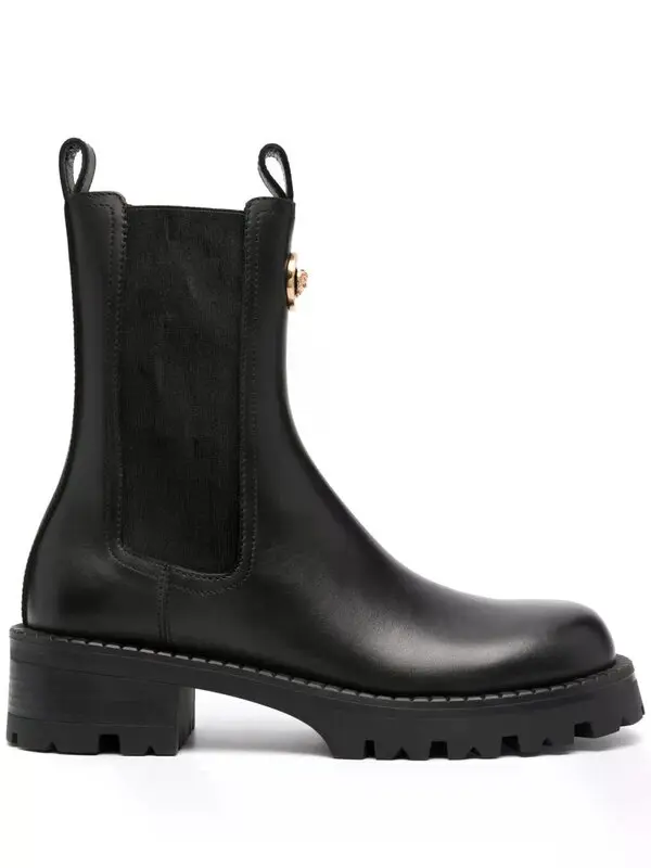 Versace Alia Leather Chelsea Boots