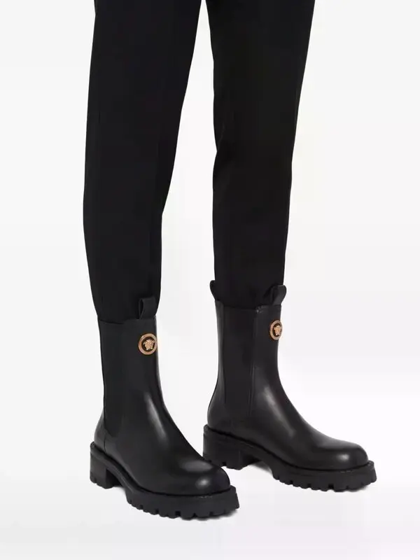 Versace Alia Leather Chelsea Boots