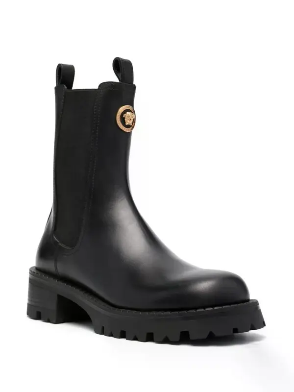 Versace Alia Leather Chelsea Boots