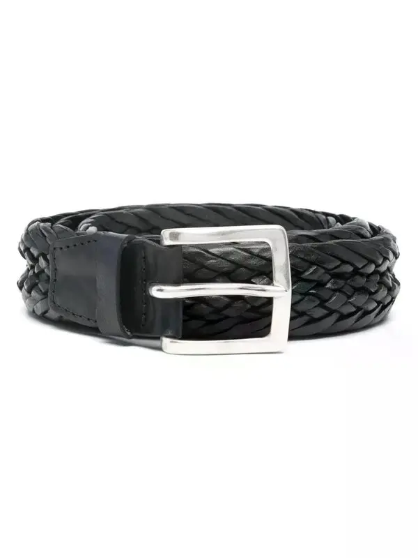 Orciani Braided Leather Belt - Black