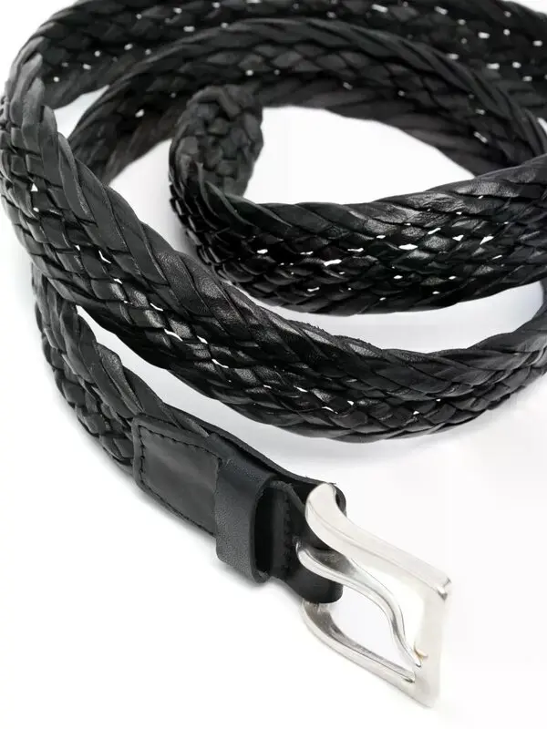 Orciani Braided Leather Belt - Black