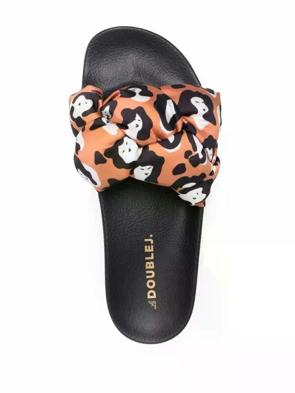 La DoubleJ Treccia Slide Sandals - Brown