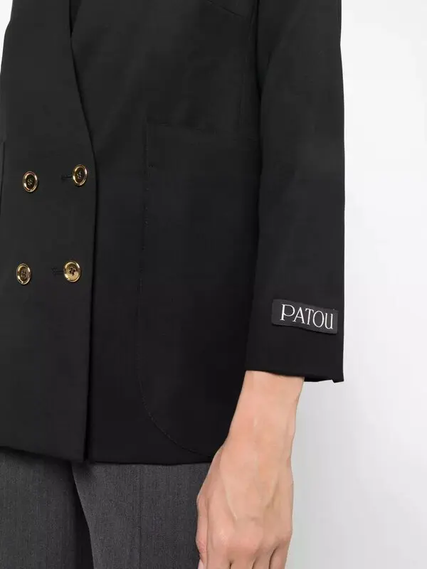 PATOU Collarless Double-breasted Blazer