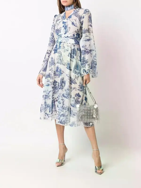 Philipp Plein Georgette Crystal Silk Dress