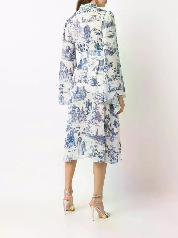 Philipp Plein Georgette Crystal Silk Dress