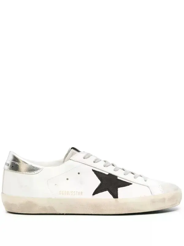 GOLDEN GOOSE Super-star Leather Sneakers With Black Nubuck Star