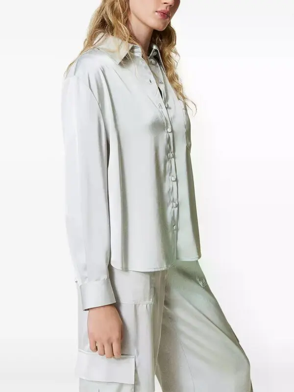 TWINSET Satin Button-front Shirt
