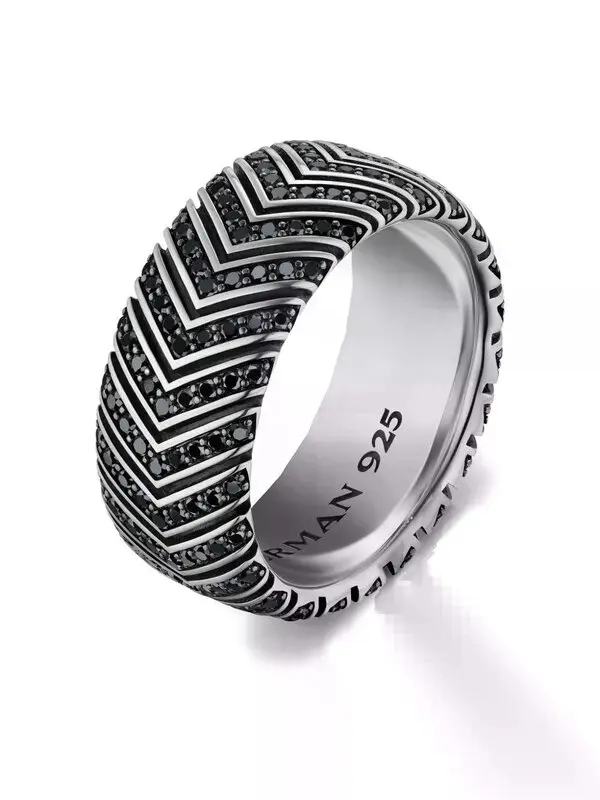 David Yurman Sterling Chevron Diamond Ring