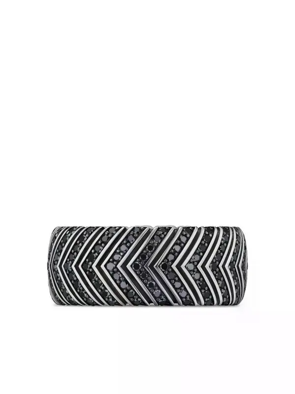 David Yurman Sterling Chevron Diamond Ring