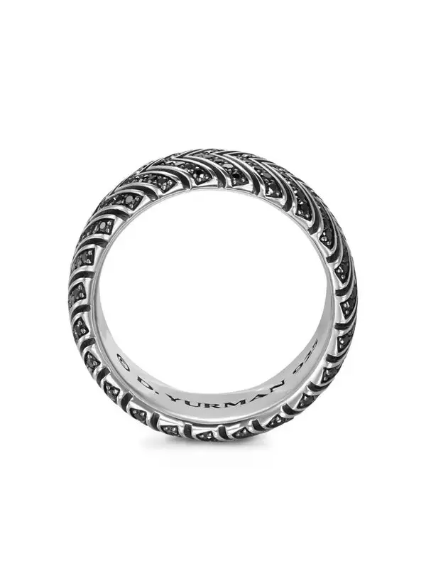David Yurman Sterling Chevron Diamond Ring