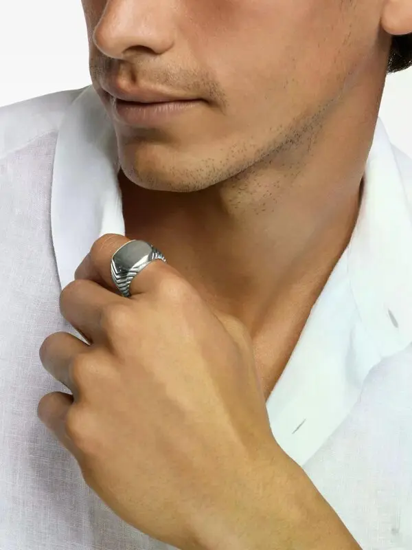 David Yurman Sterling Chevron Signet Ring