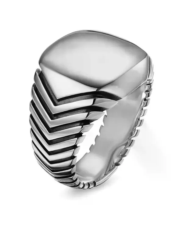 David Yurman Sterling Chevron Signet Ring