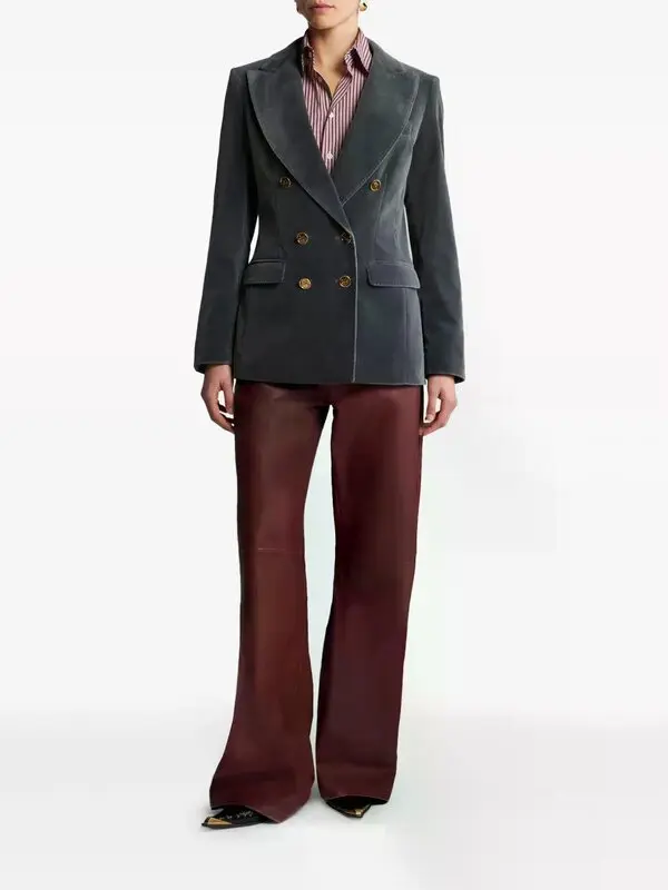 Etro Logo-engraved Buttons Velvet Blazer