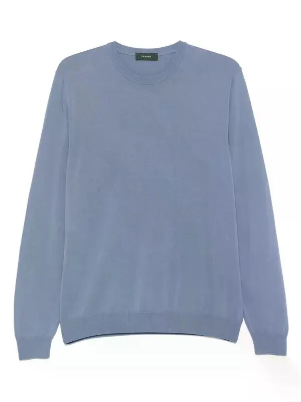 ZANONE Cotton Crew-neck Sweater - Blue