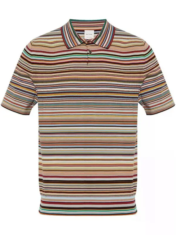 Paul Smith Striped Cotton Polo Shirt
