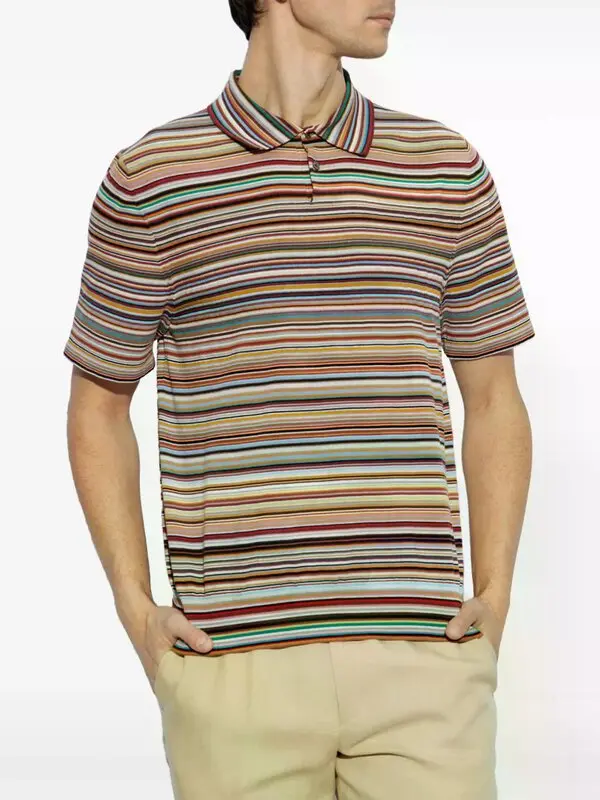 Paul Smith Striped Cotton Polo Shirt