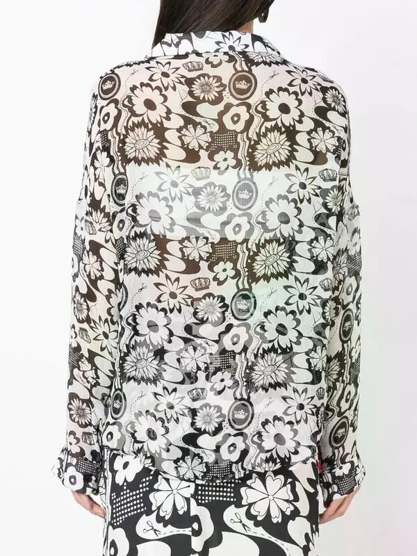 AMIR SLAMA Floral-print Silk Shirt