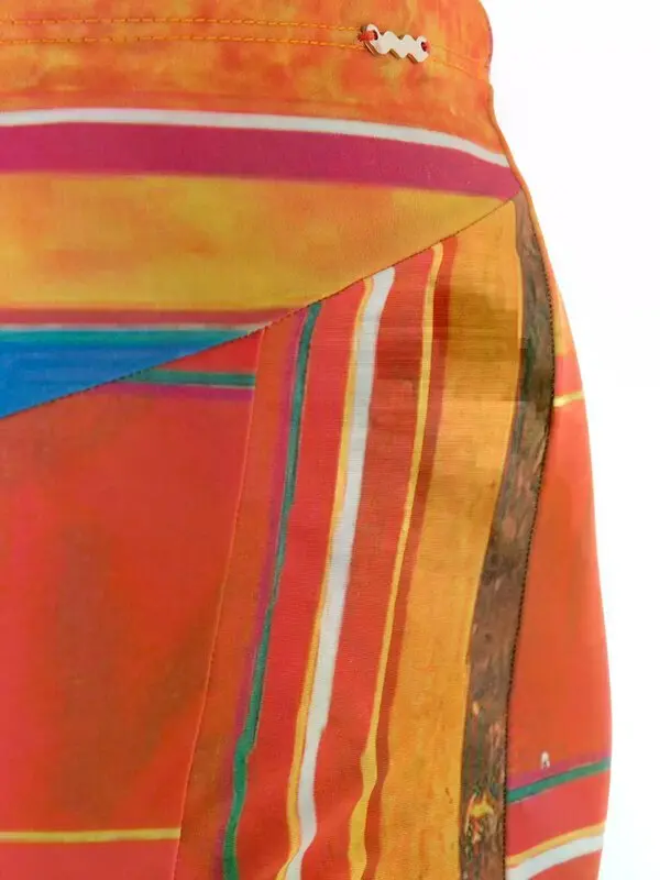 AMIR SLAMA Striped Panel Swimming Trunks