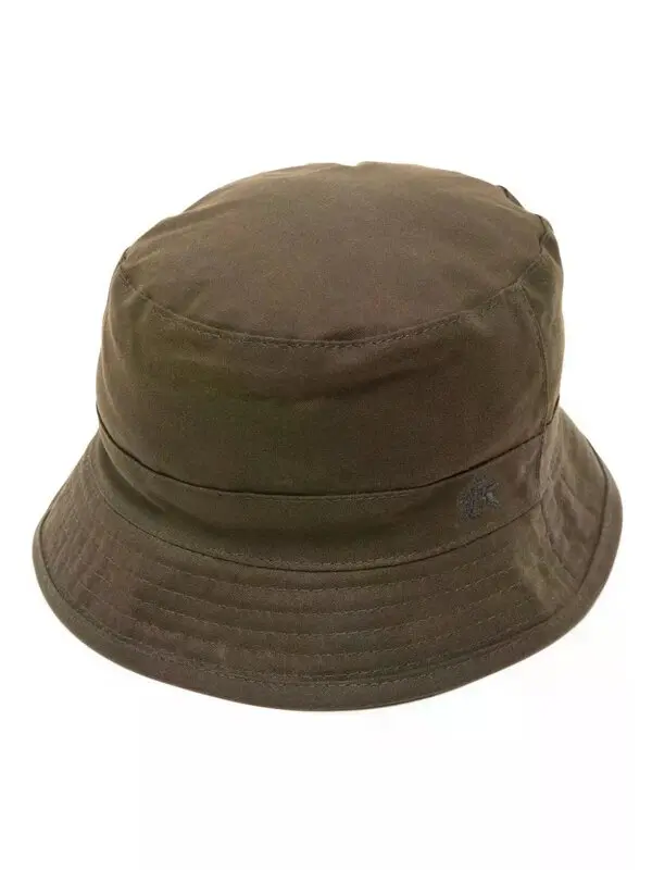 BARACUTA Logo-embroidered Waxed-cotton Bucket Hat - Brown