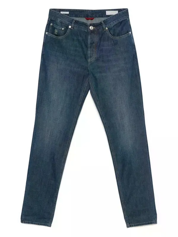 Brunello Cucinelli Embroidered-logo Jeans