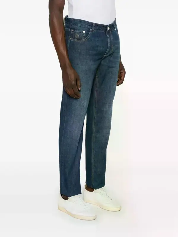 Brunello Cucinelli Embroidered-logo Jeans