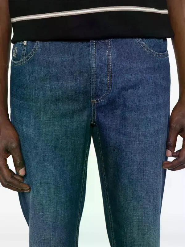 Brunello Cucinelli Embroidered-logo Jeans