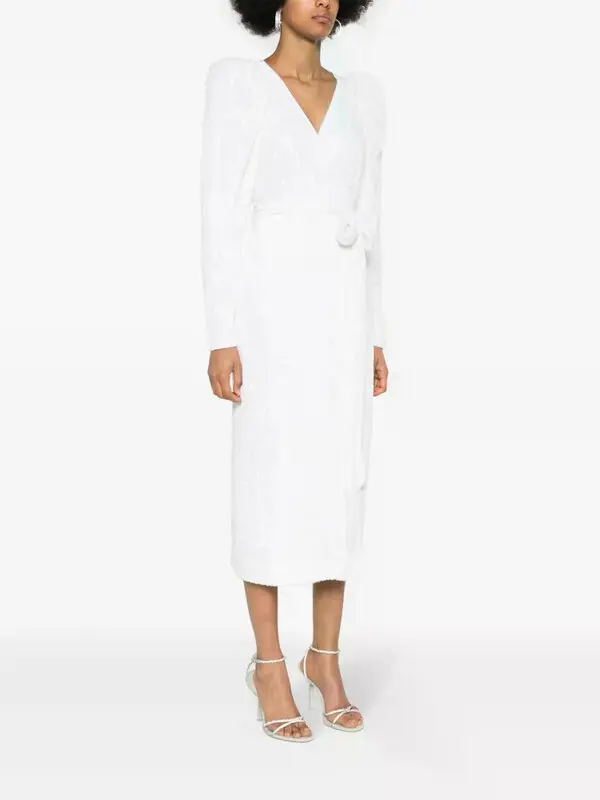 ROTATE BY BIRGER CHRISTENSEN Sequined Midi Wrap Dress