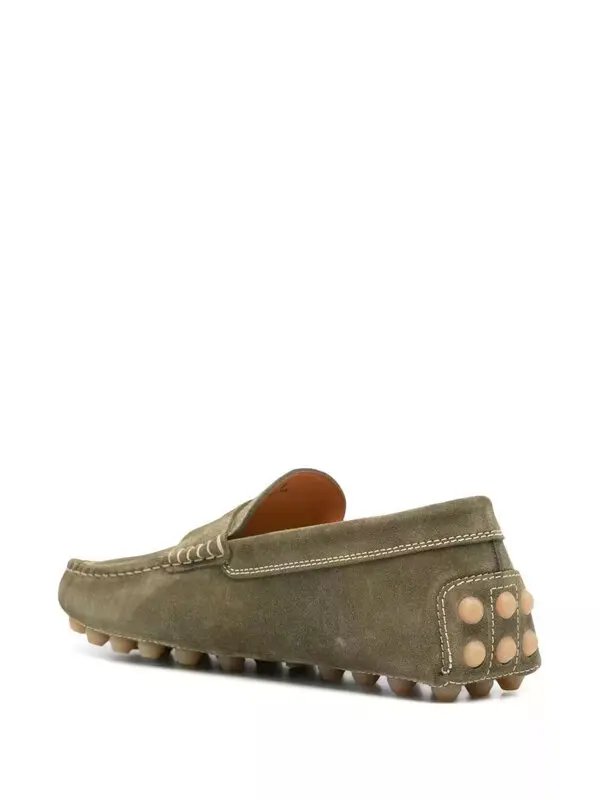 TOD'S Gommino Suede Loafers - Green