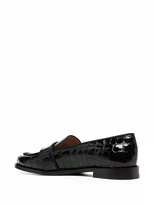 AQUAZZURA Martin Snakeskin Moccasins