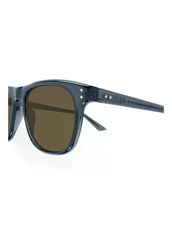 Gucci Engraved Square-frame Sunglasses