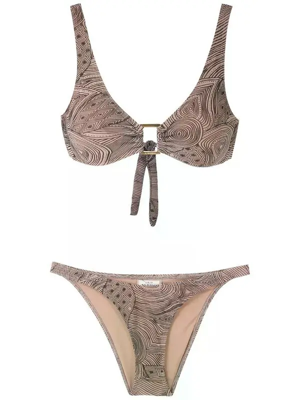 AMIR SLAMA Marajoara Printed Bikini Set - Black