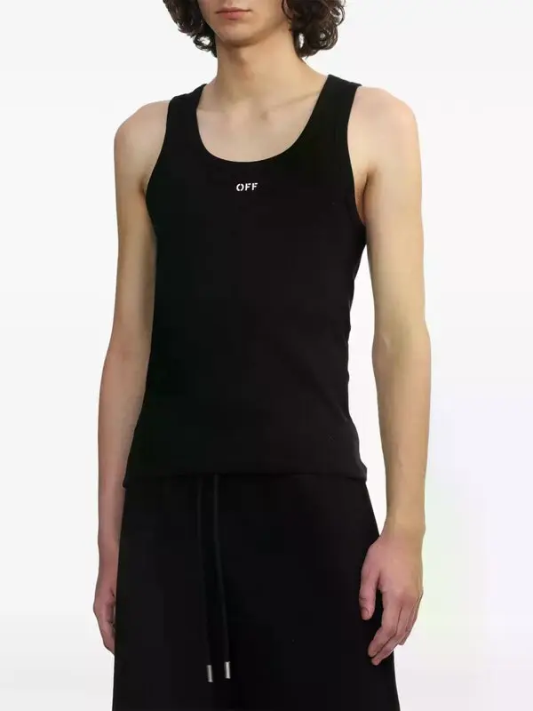 Off-White Logo-print Fine Ribbed Tank Top