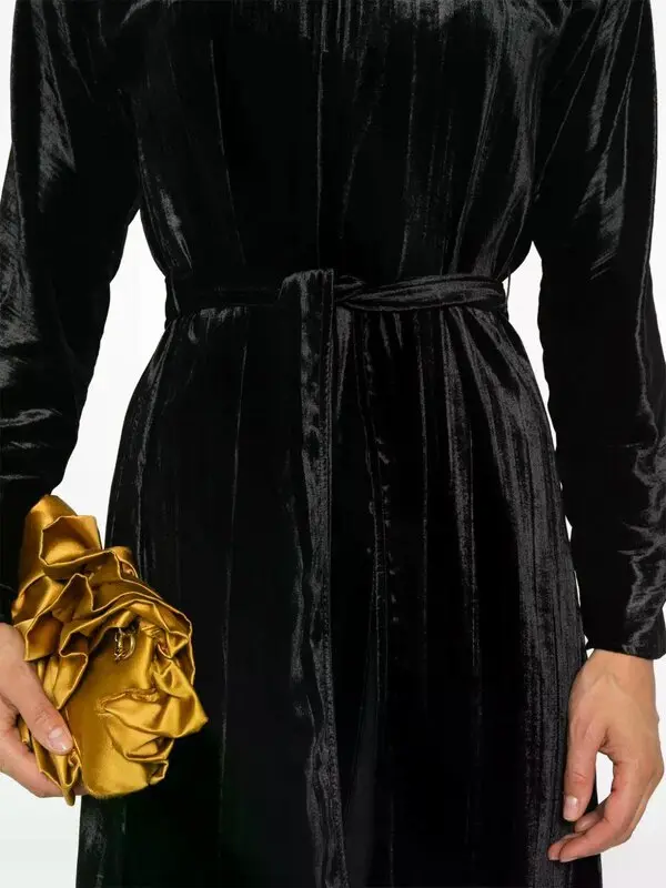 FORTE_FORTE Pleated Velvet Maxi Dress