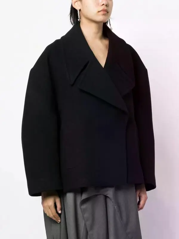 Goen.j Double-breasted Cropped Jacket - Black