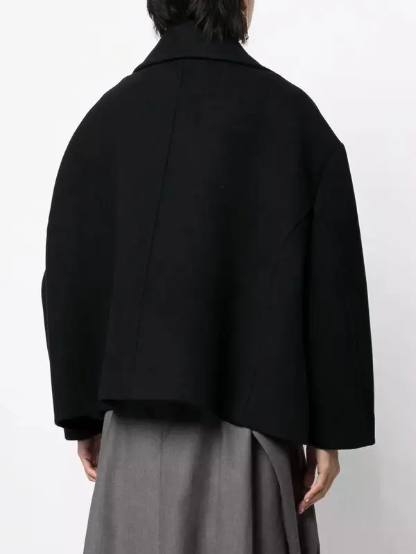 Goen.j Double-breasted Cropped Jacket - Black