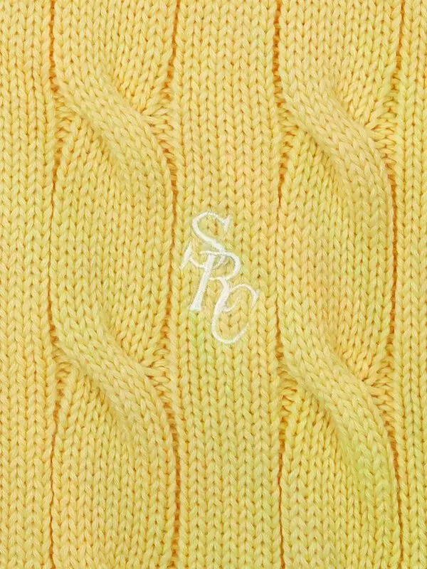 Sporty & Rich Logo-embroidered Cable-knit Jumper