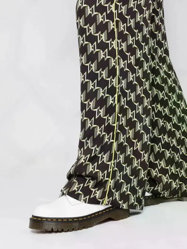 Karl Lagerfeld Monogram-print Wide-leg Trousers